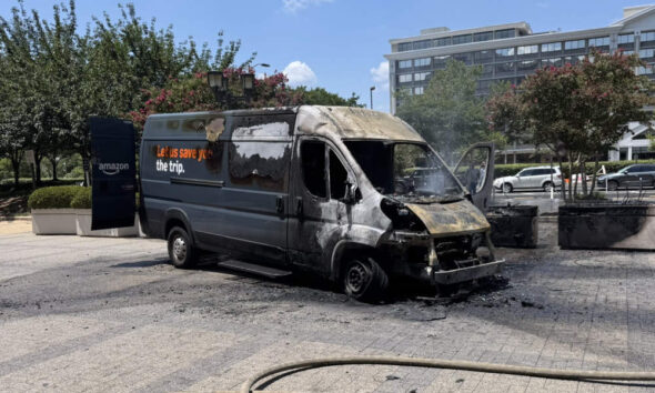 Amazon delivery van catches fire near the Pentagon, no injuries ...